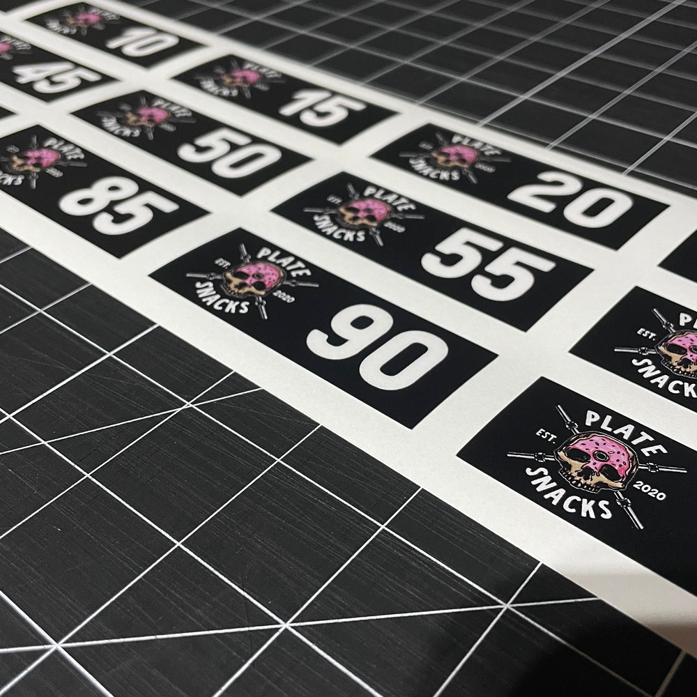 Dumbell Rack Number Stickers