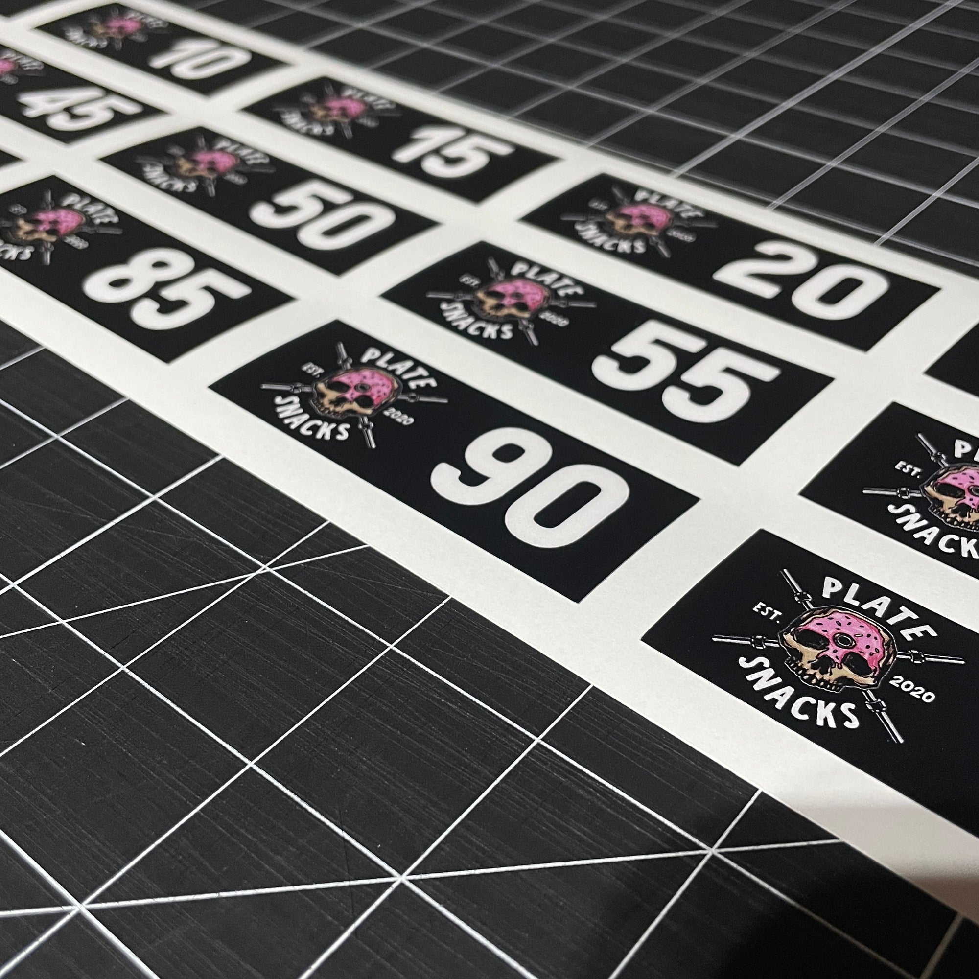 Dumbell Rack Number Stickers