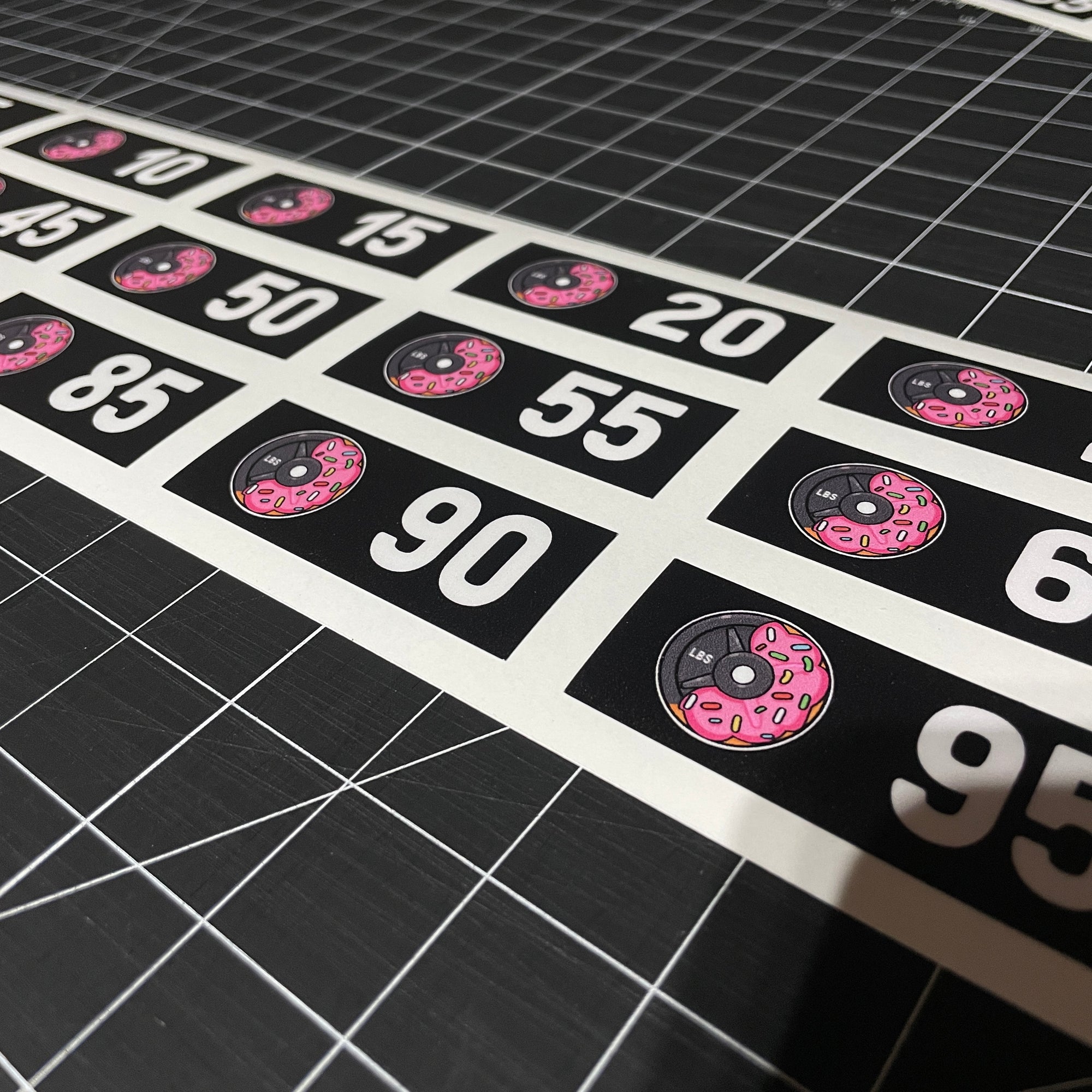 Dumbell Rack Number Stickers